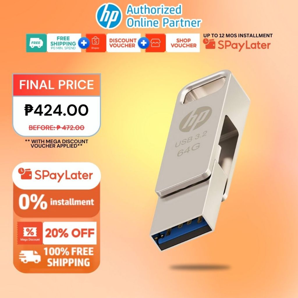 HP X206C 32GB/64GB/128GB USB 3.2 OTG Type C Flash Drives | Shopee ...