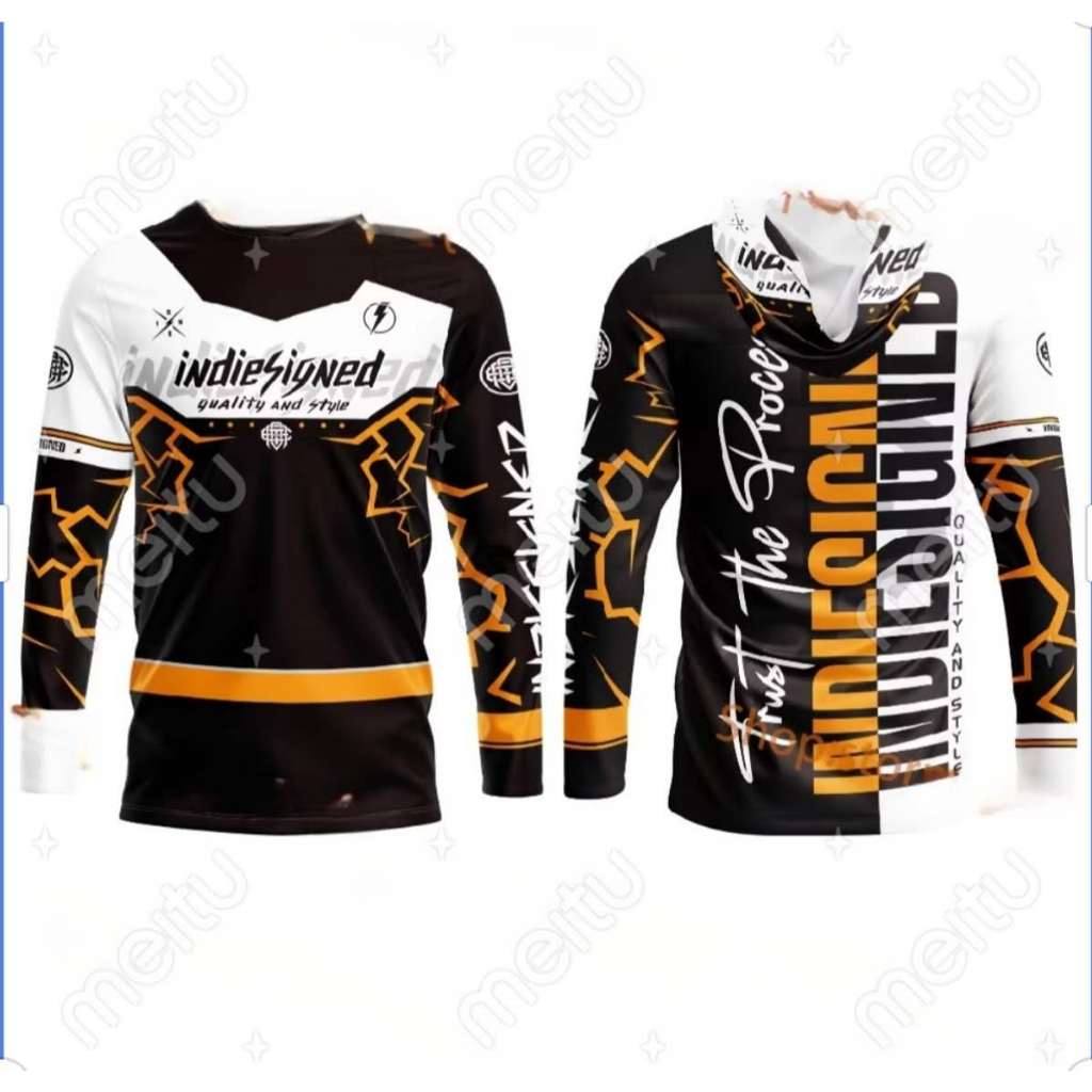 SDS Long Sleeve Motor Jersey with Hoodie for men Motorcycle T-shirt Hood Full Sublimation ...