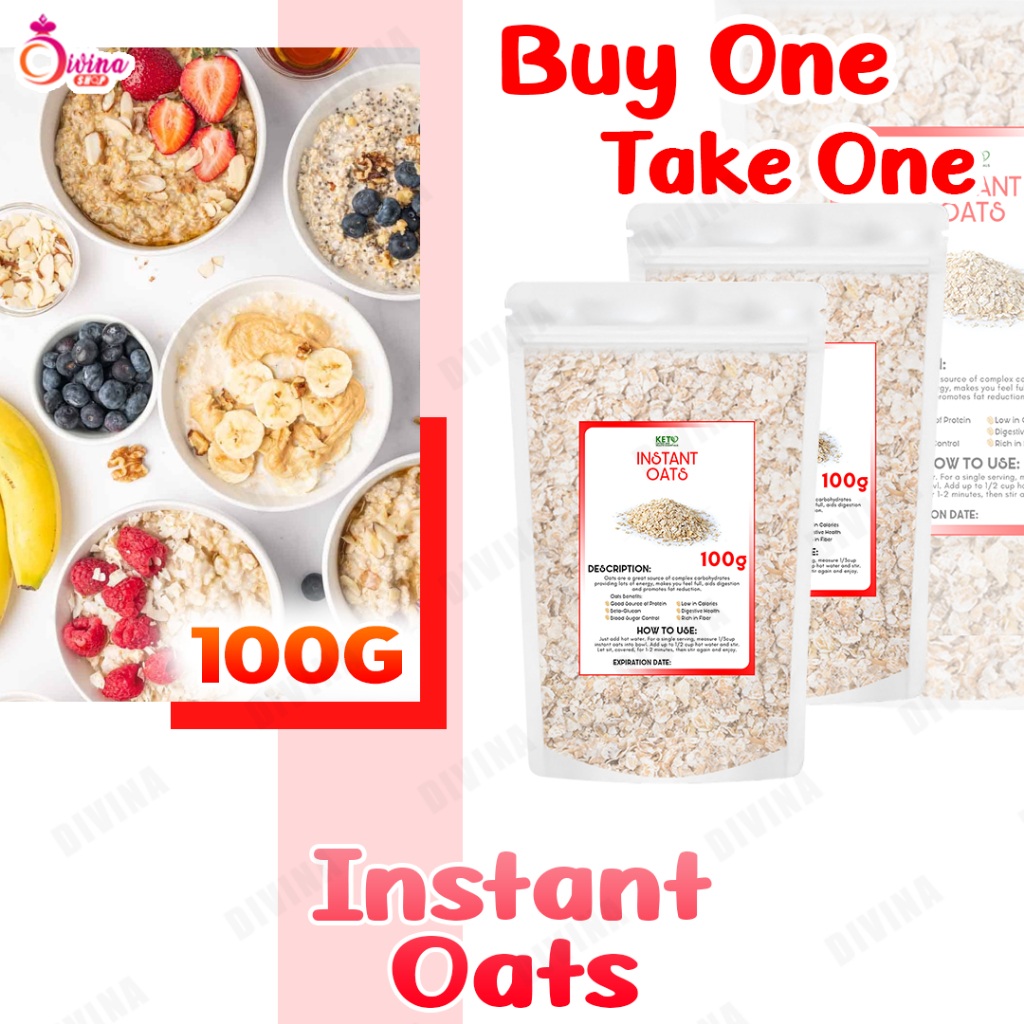 BUY 1 TAKE 1 Instant Oats 100g Oatmeal / Easy Cooking | Shopee Philippines
