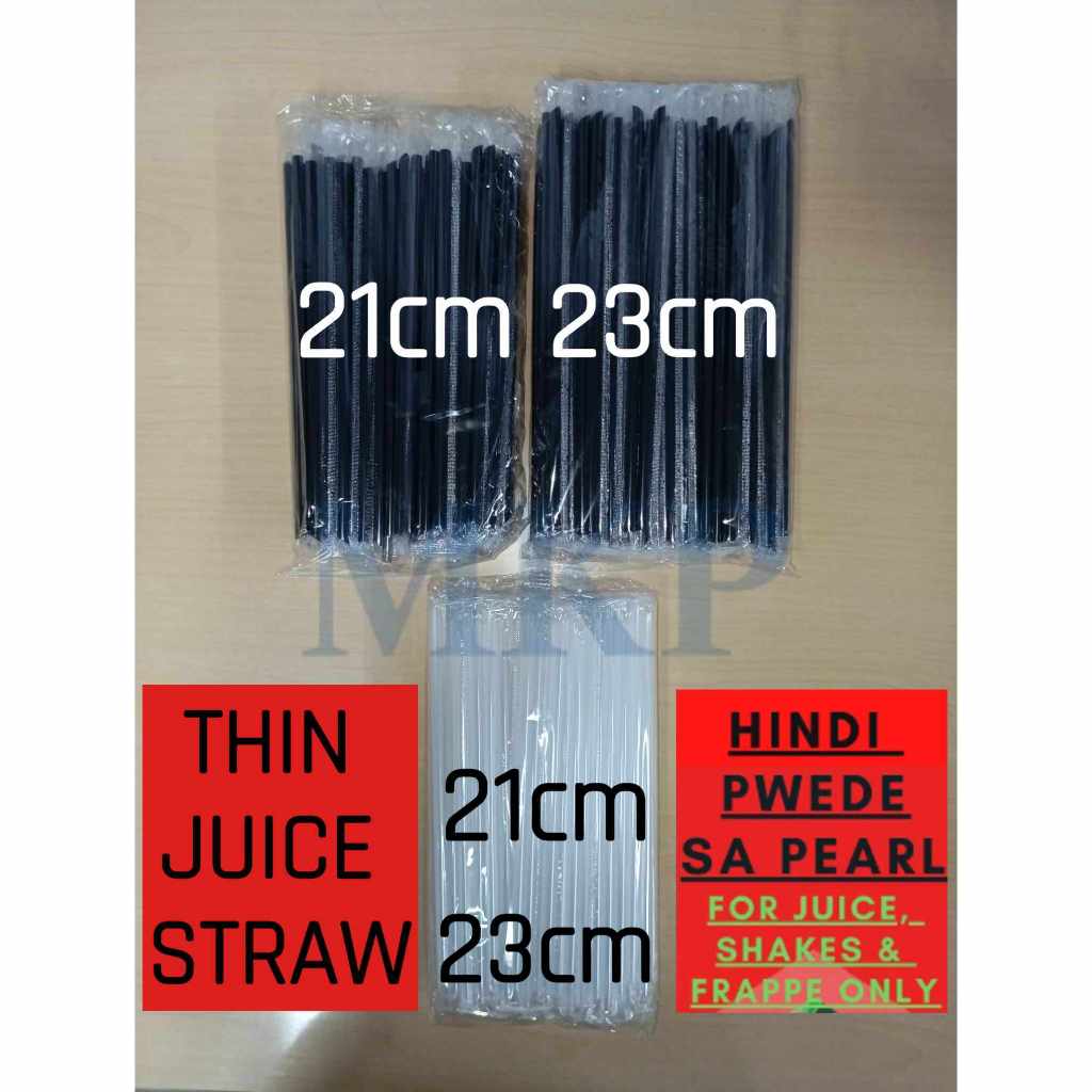 [100pcs] THIN JUICE Straw (6mm) Individually Wrapped (NOT FOR SAGO ...