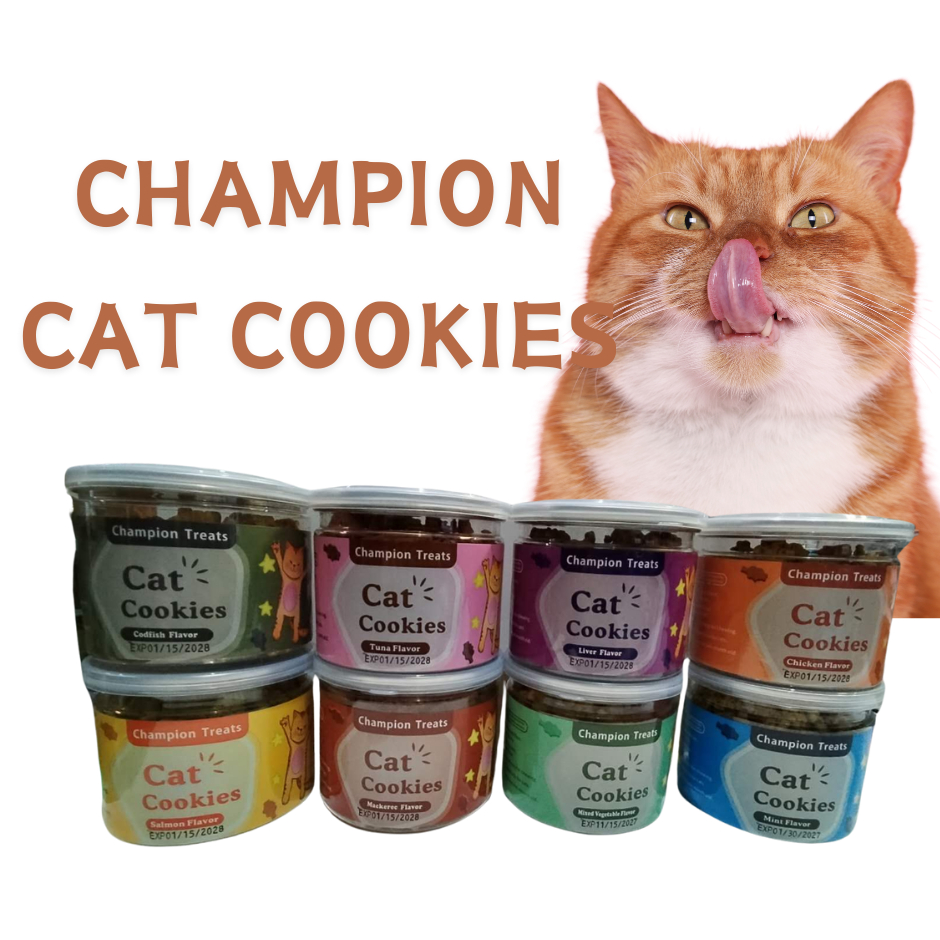 1-3 jar Champion Treats Cat Cookies Treats in Jar Snacks 100g - Mint ...