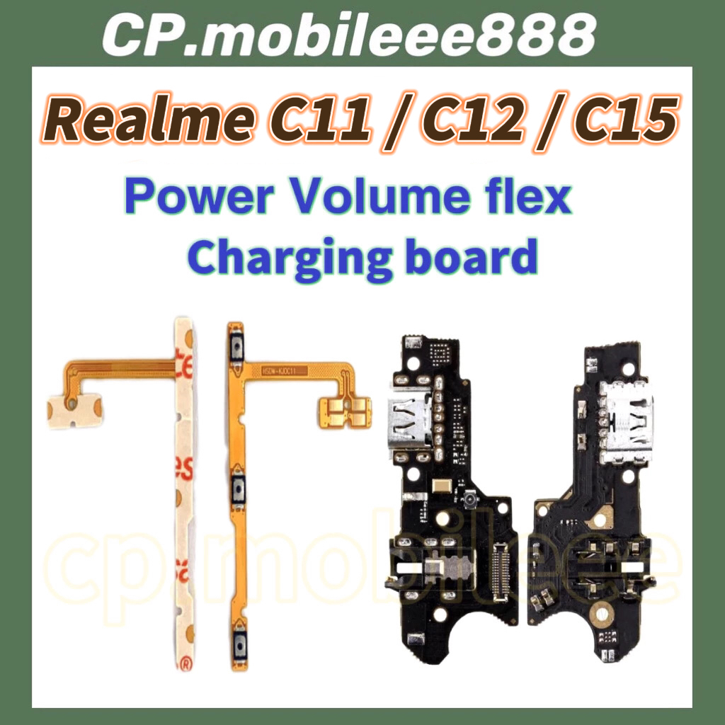 Realme C11 C12 C15 Power Volume Button Switch USB Charging Port Board For Repair Replacement ...