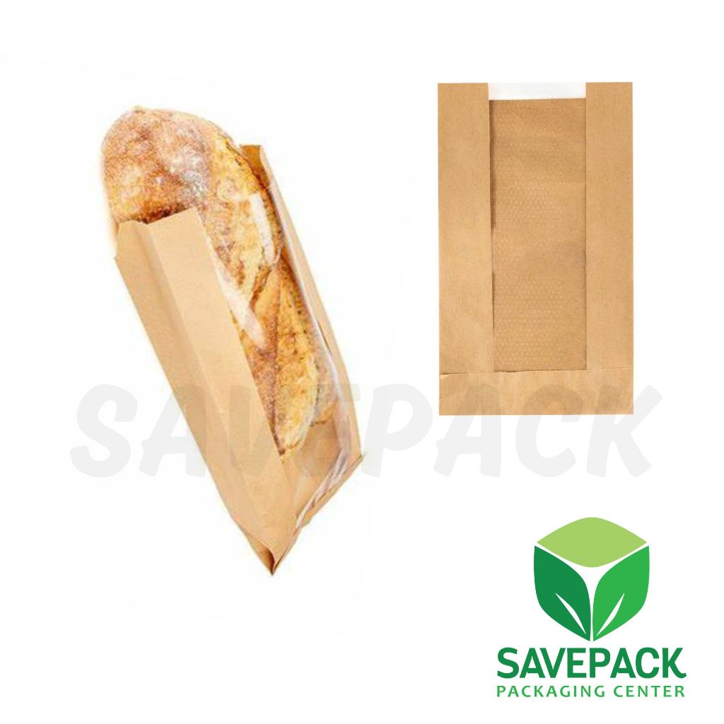 Kraft Bread Paper Bag with window | Shopee Philippines