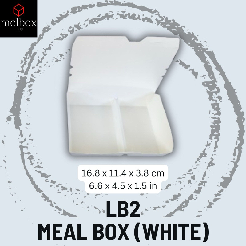 [600 pcs ️ ️] 2 Division LB2 Take Out Meal Box Wholesale White | Shopee ...