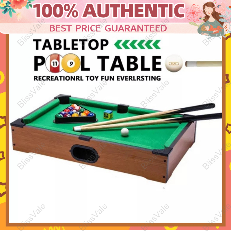 BlissVale Wooden Pool Table Adjustable Mini Billiard Durable Indoor Set ...