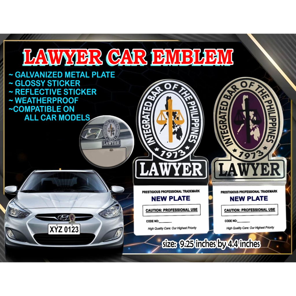 IBP LAWYER ON BOARD CAR EMBLEM (oval upper position) | Shopee Philippines