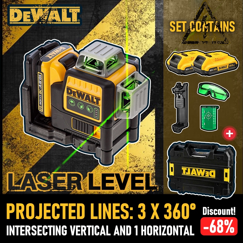 Dewalt Laser Level for construction 12 Line 360° laser meter measure ...