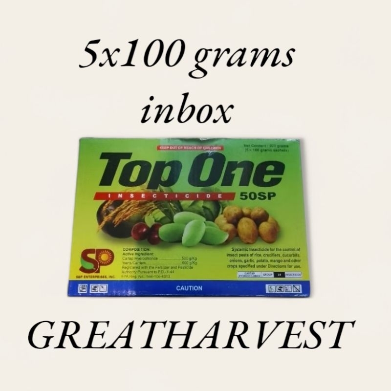 TOP ONE 50SP CARTAP SYSTEMIC INSECTICIDE(5X100GRAMS/INBOX)BY S&P ...