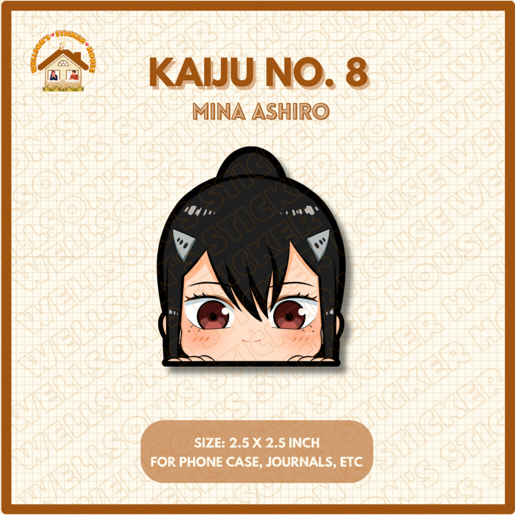 Anime Kaiju No. 8 Mina Ashiro Vinyl Waterproof Glossy Peeker Sticker ...