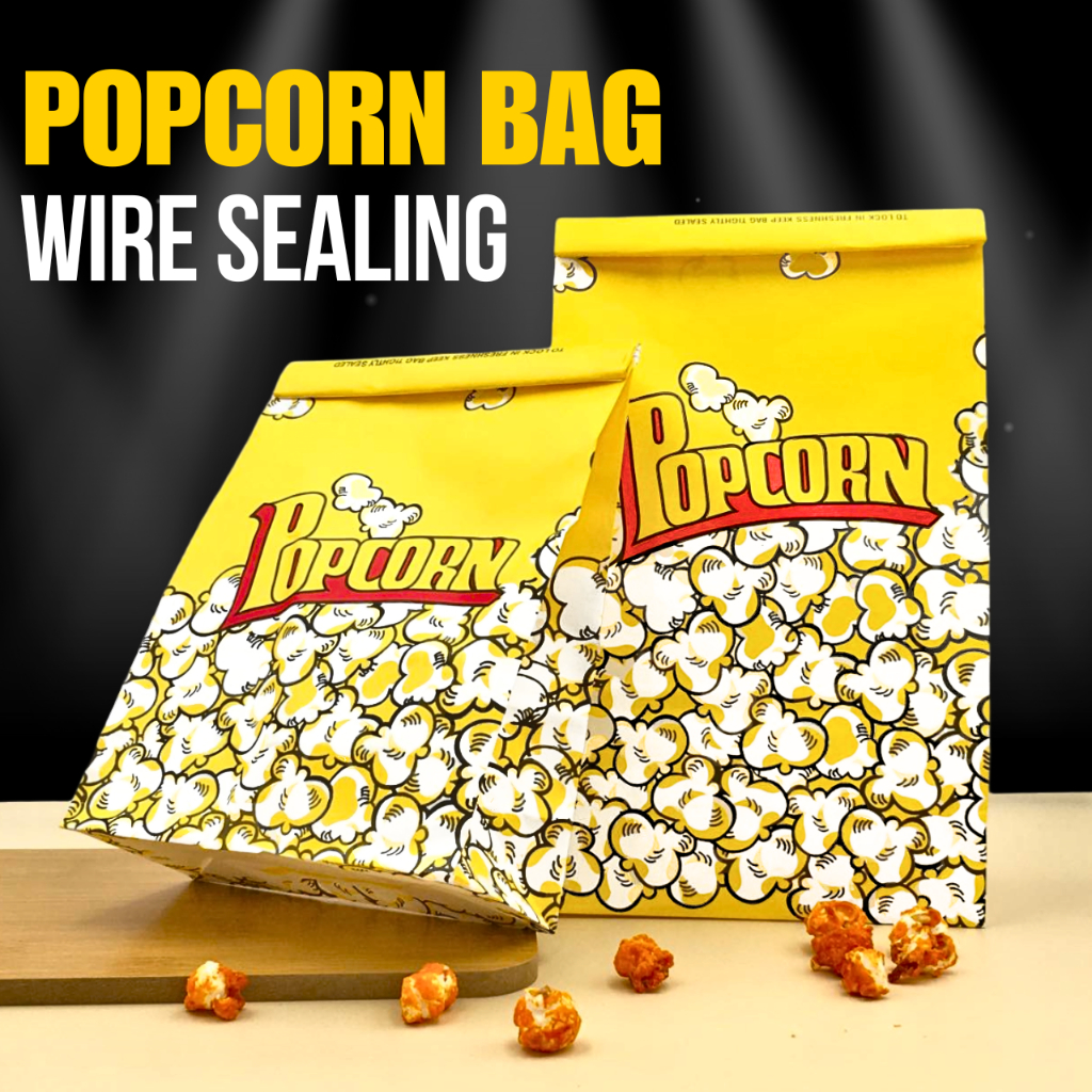 20pcs Wire Seal Popcorn Paper Bags Popcorn Container Snack Popcorn ...
