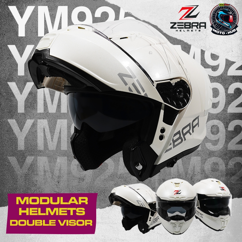 ZEBRA YM-925 VALIDUS Modular Helmet Dual Visor Motorcycle Full Face ...