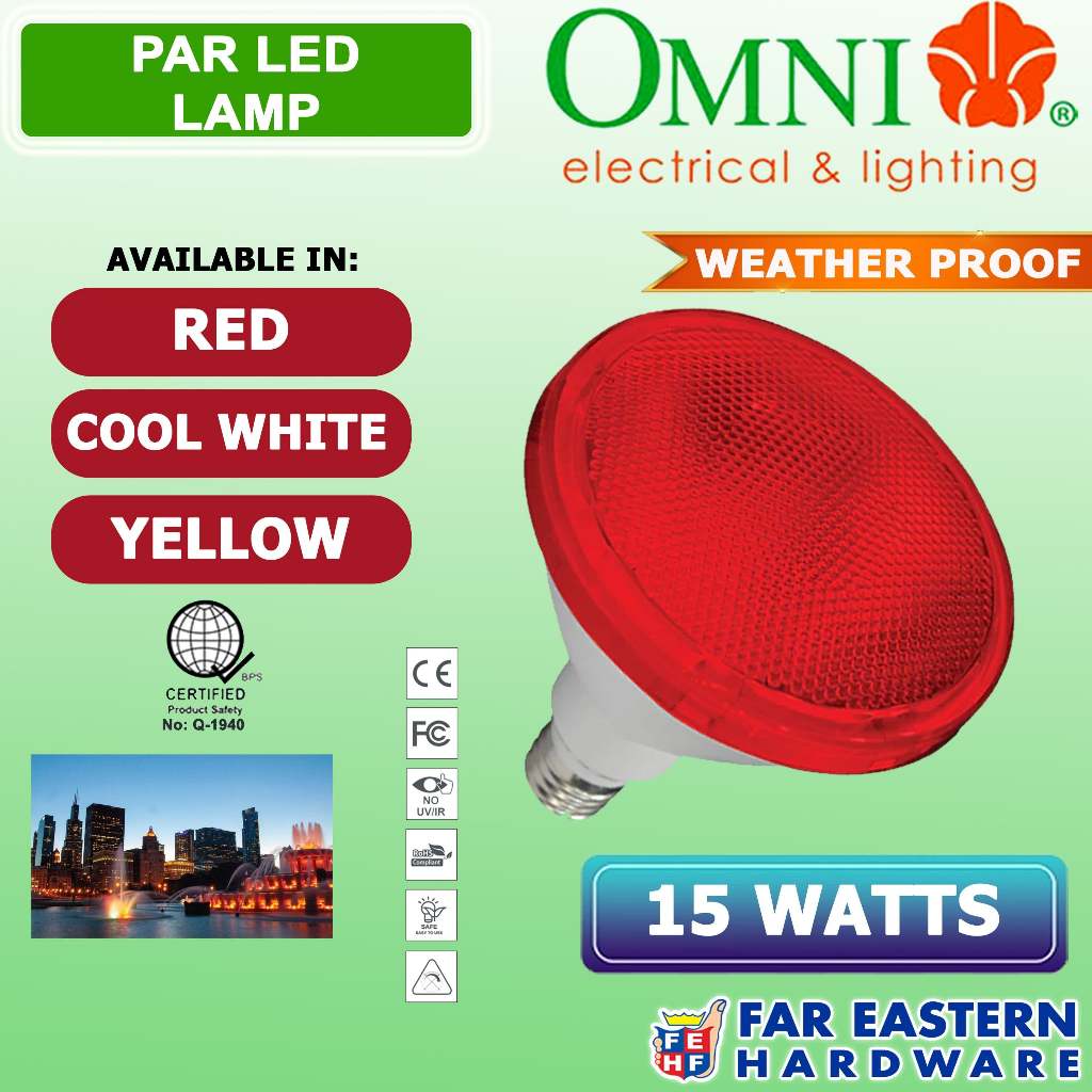 OMNI Par Led Light Lamp 15 Watts Red | Cool White | Yellow | Shopee ...