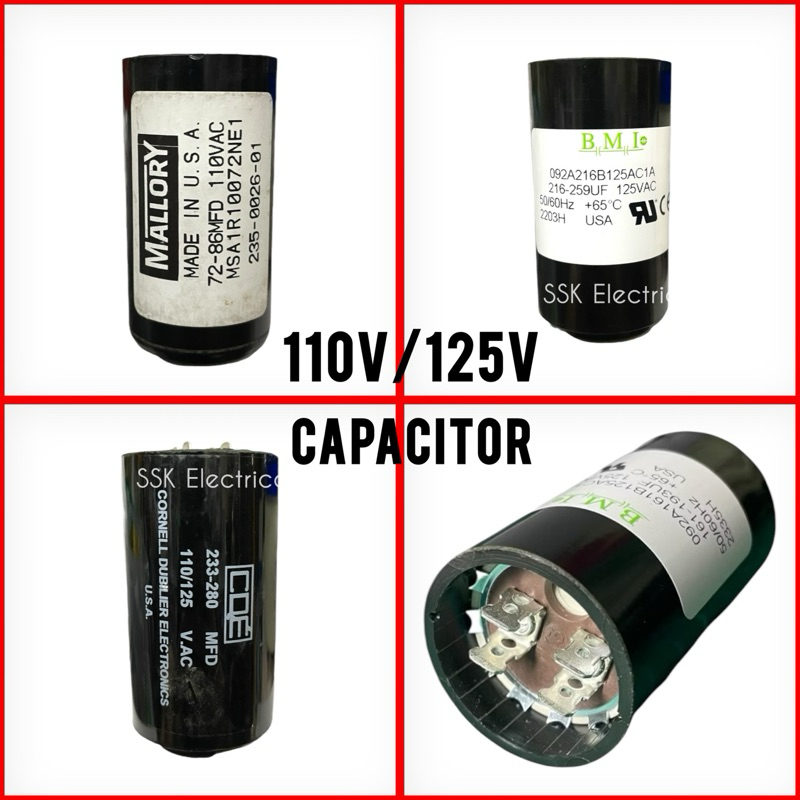 110V / 125V STARTING CAPACITOR | SSK Electrical | Shopee Philippines