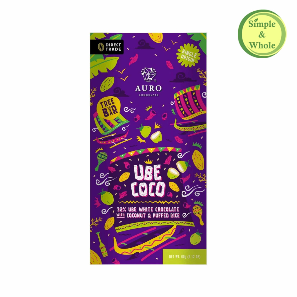 Auro 32% Ube Coco White Chocolate and Puffed Rice | Shopee Philippines