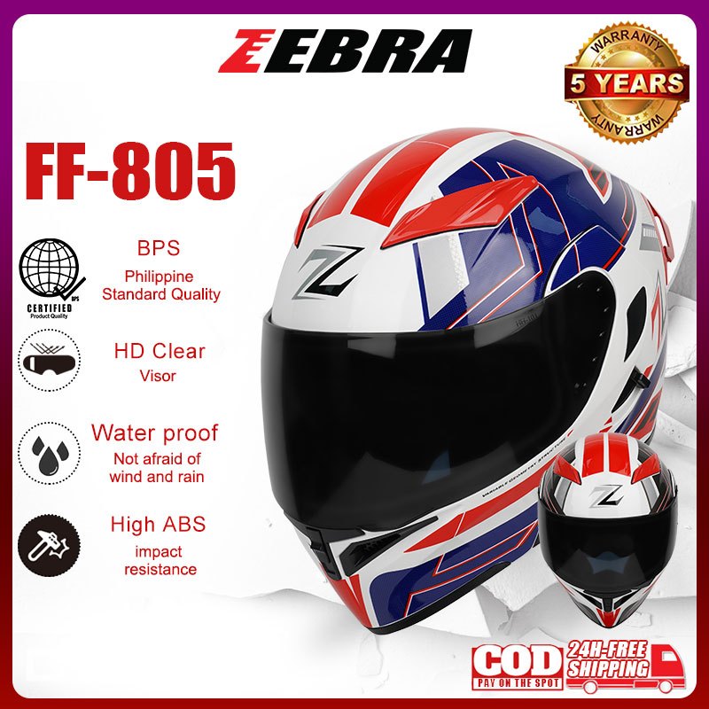 ZEBRA Motorcycle Helmets FF805 Open Face Modular Motor Helmet Dual ...