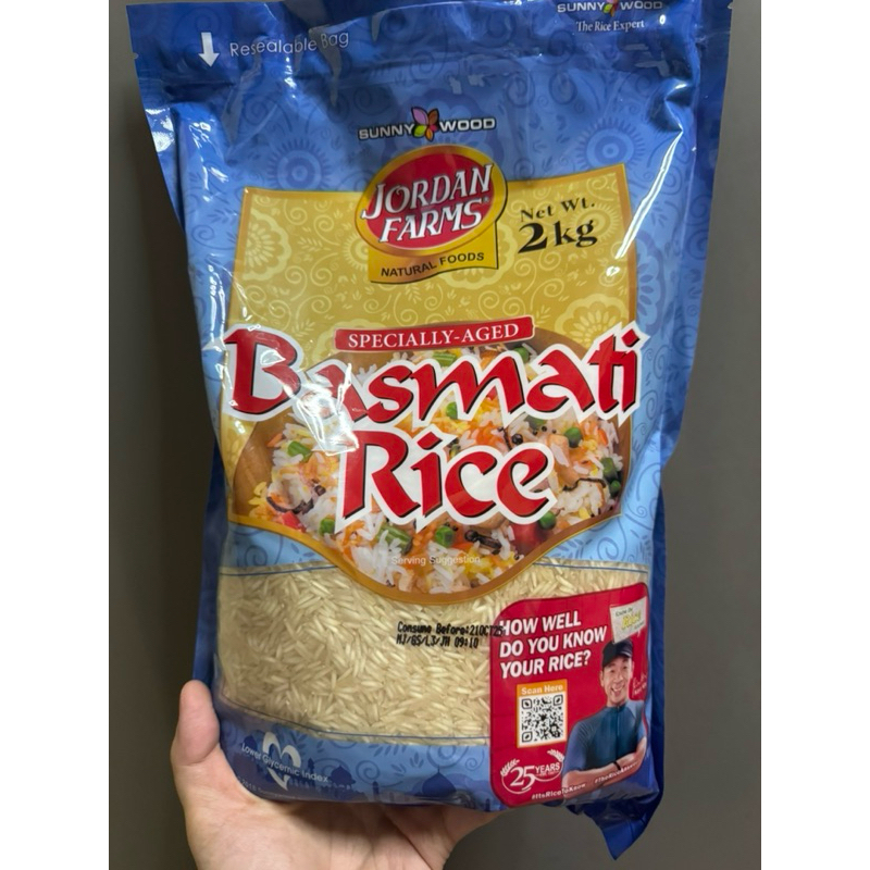 2Kg Jordan Farms Natural Food Specially Aged Basmati Rice Long Grain ...