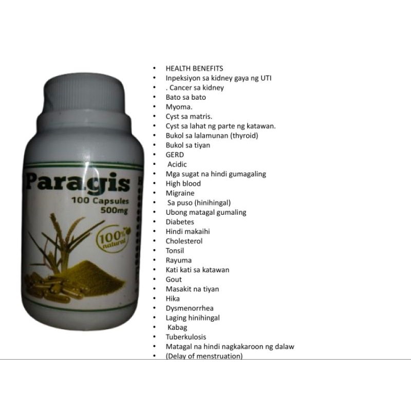 PARAGIS CAPSULE 500mg 100 pcs | Shopee Philippines