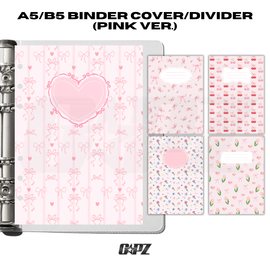 (GAPZ) A5/B5 binder COVER/DIVIDER (PINK VER.) for Photocard Binder ...