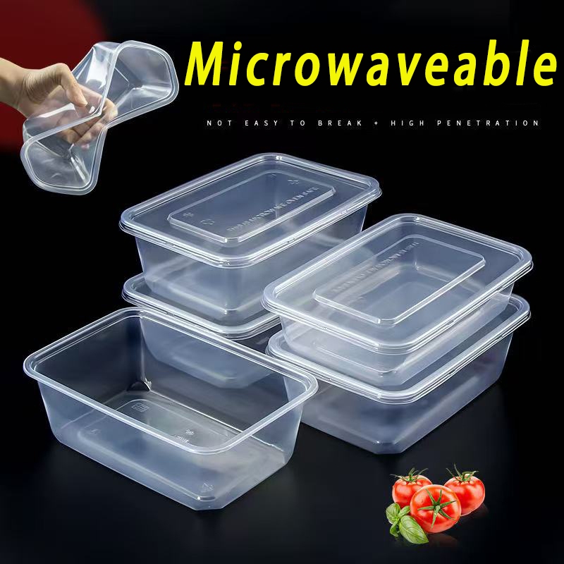 10pcs rectangle Microwavable Food Container disposable Plastic tub ...