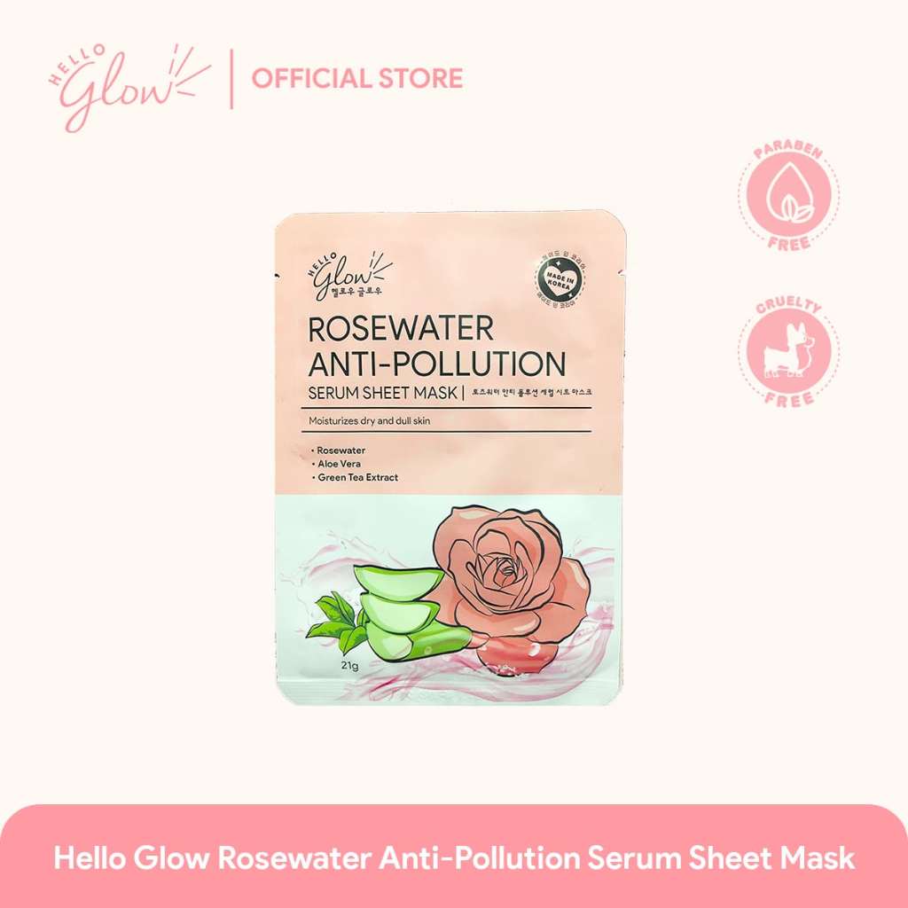 Hello Glow Serum Sheet Mask - Rosewater Anti-Pollution (FREEBIE ONLY ...
