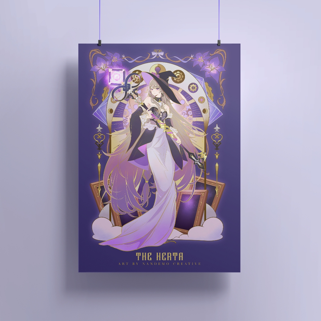 Honkai Star Rail - The Herta - Goddess Series Art Print - Art Nouveau ...