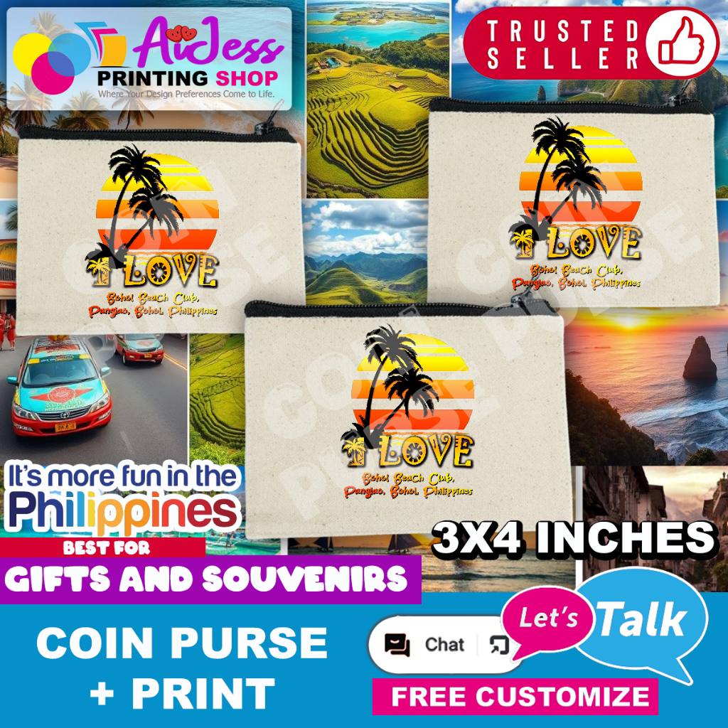 I LOVE Bohol Beach Club, Panglao, Bohol, Philippines COIN PURSE DESIGN ...