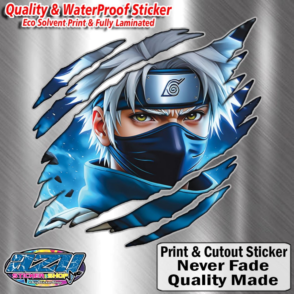 Kakashi A -Scratch Design Sticker for Car, MC, Thumbler etc. Waterproof ...