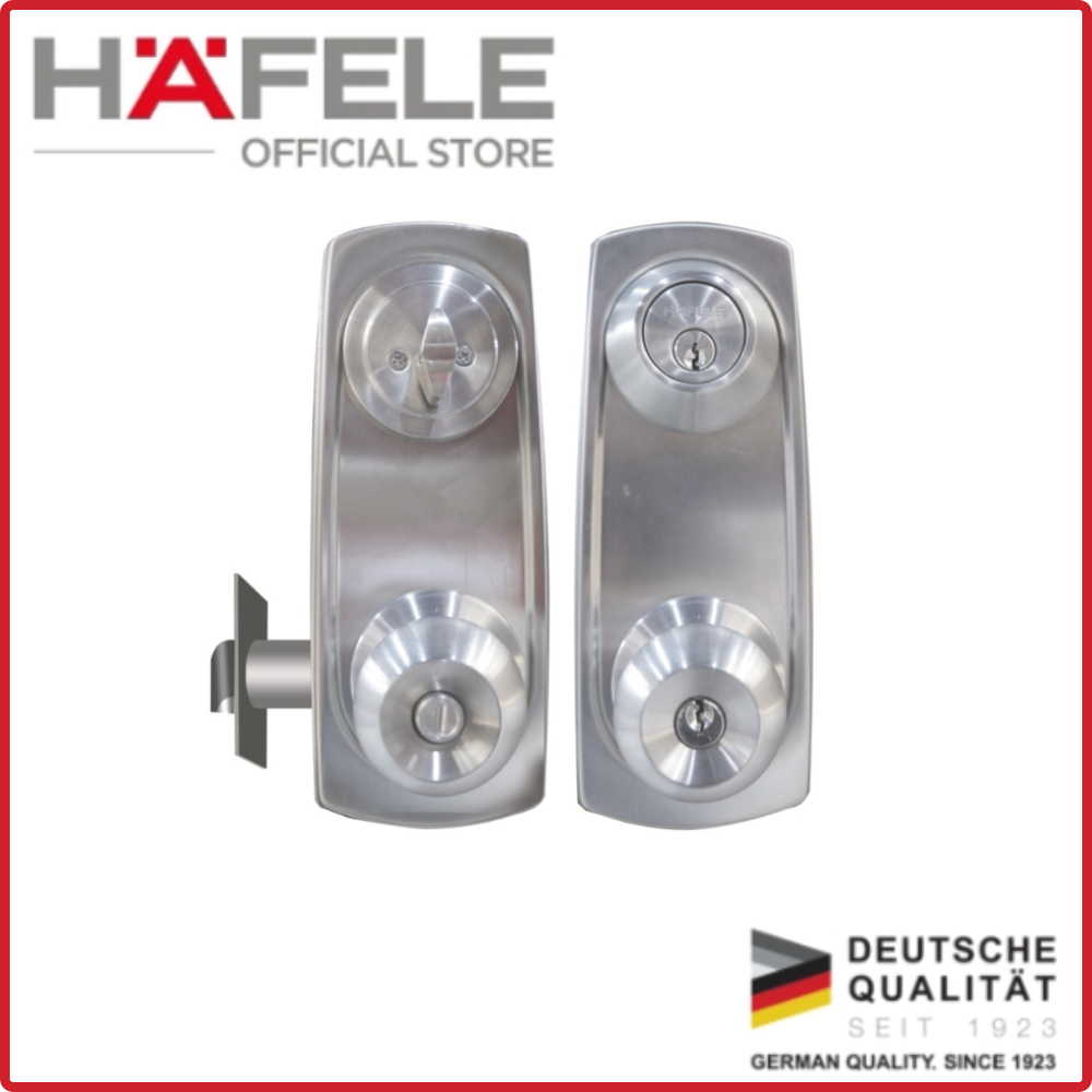 Hafele Combo Cylindrical Knob with Deadbolt Lockset Entrance Stainless ...