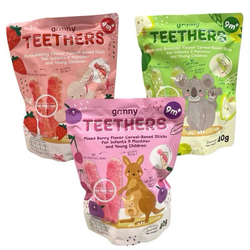 Grinny Teethers Cereal-based for 9 months+ and young children 40g in 3 ...