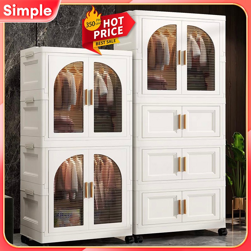 SIMPLE Foldable Wardrobe Durabox Clothes Organizer Storage Plastic ...