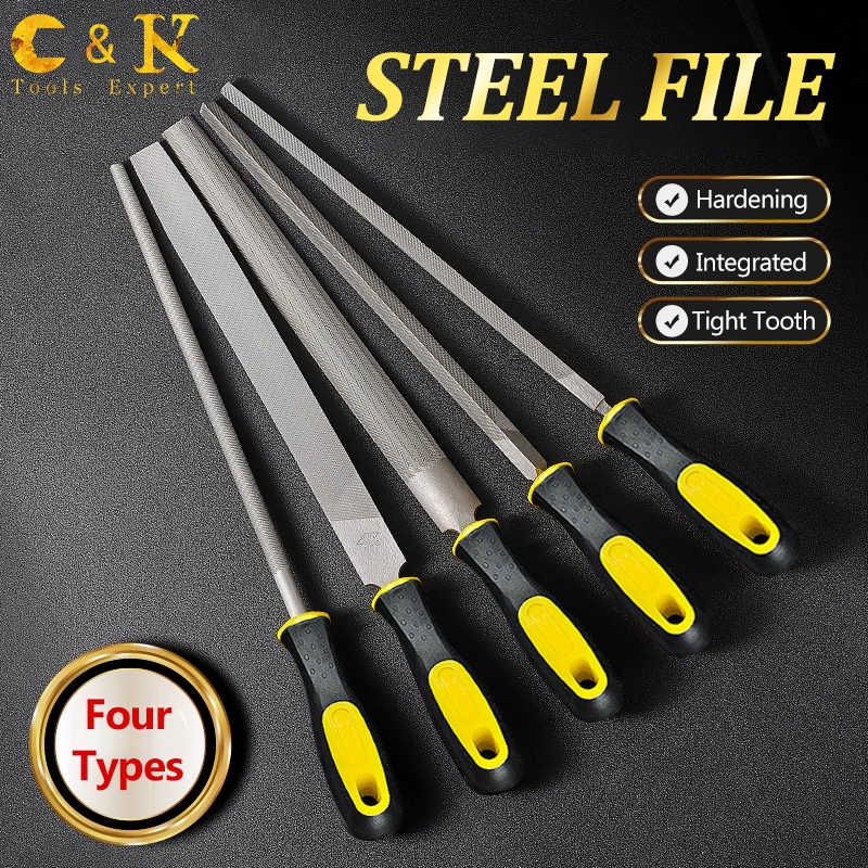 C&K Steel File Round/ Triangle/ Semicircle/ Flat 8" Woodworking Rasp ...
