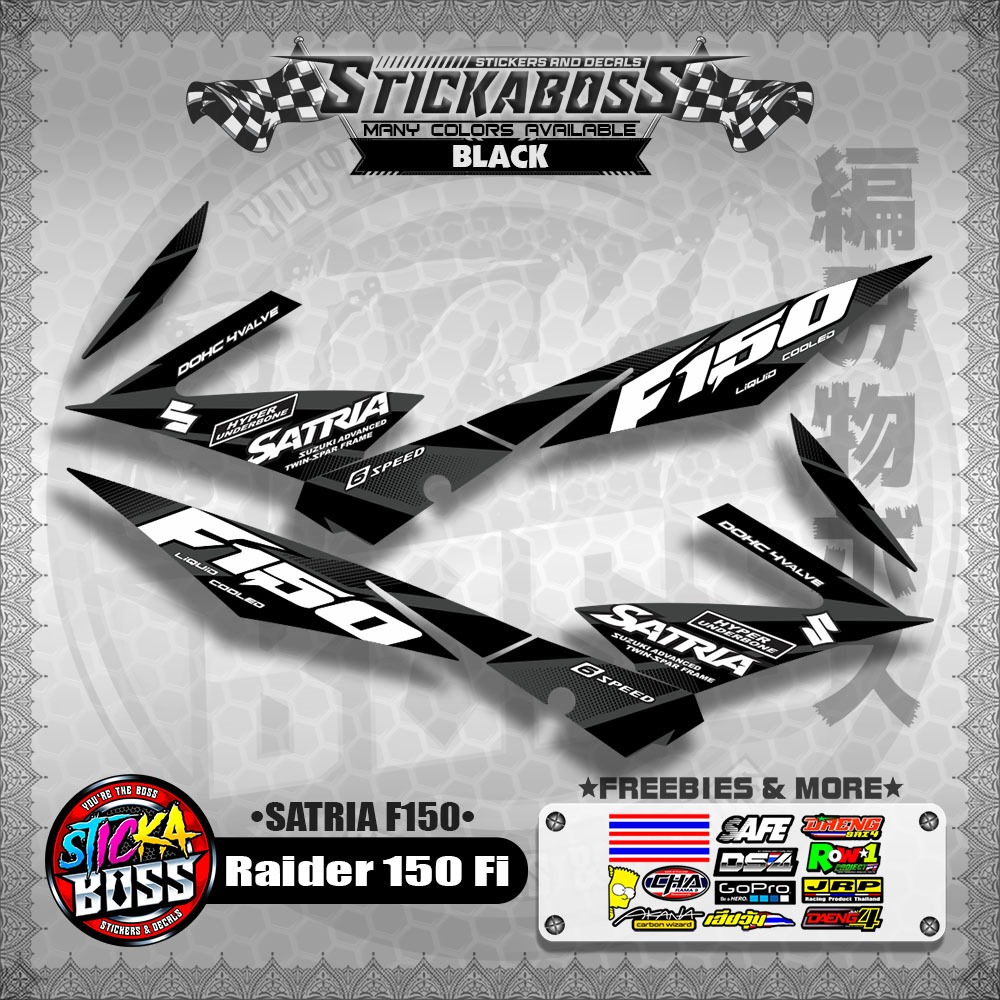 STICKER DECALS for RAIDER 150 Fi (RFISATF150) [BLACK] STOCK By ...