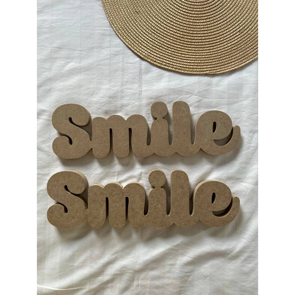 Smile Wooden Sign Symbol Words Letter Freestanding Wall Art | Shopee ...