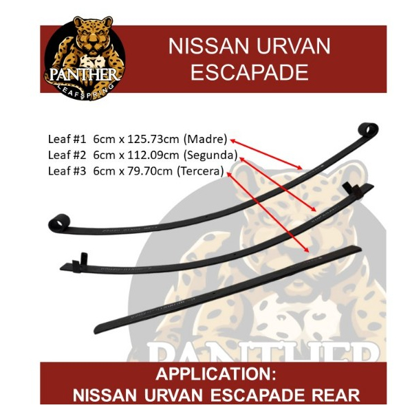 Molye / Leaf Spring for Nissan Urvan Escapade Rear (MATIBAY) | Shopee ...