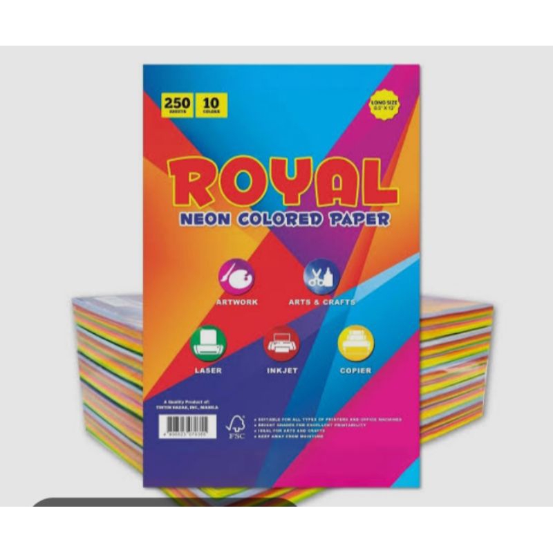 Royal colored paper long size (8 1/2”x13”) sold per ream | Shopee ...