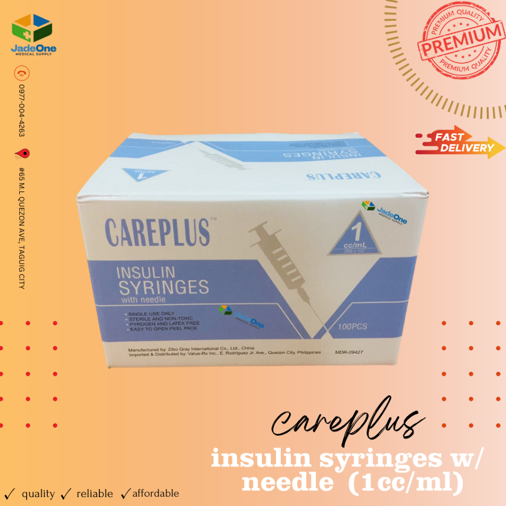 CAREPLUS / SIMPLEX Insulin Syringe (100's/Box) | Shopee Philippines