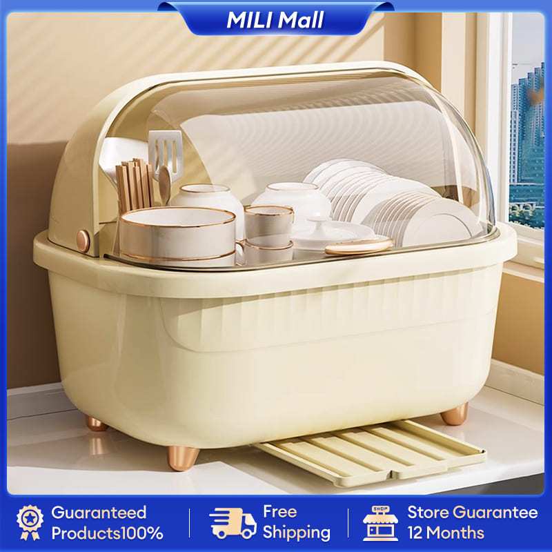 Dish Rack with Cover Dust-proof insect-proof Kitchen Dish drainer ...
