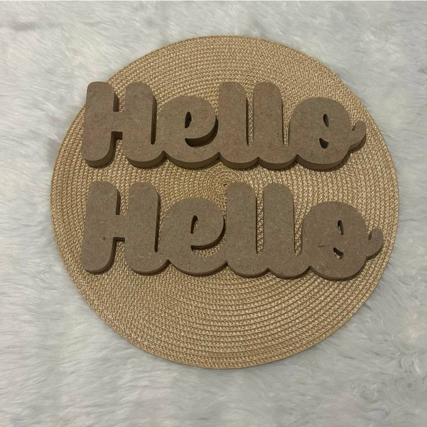 Hello wooden signage words standee table decor home centerpieces wall ...
