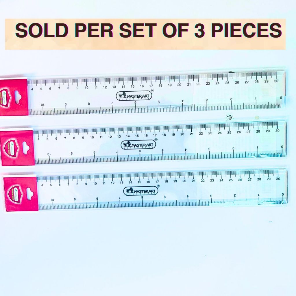 MASTER ART Super Straight Plastic Ruler 12 inches (SOLD BY SET OF 3 ...
