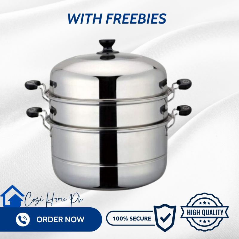 3 Layer Steamer Stainless Steel Steamer Cooker Steam Pot Kitchen Tools ...