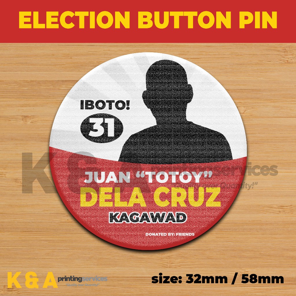 Election Button Pins (Campaign Materials) | Shopee Philippines