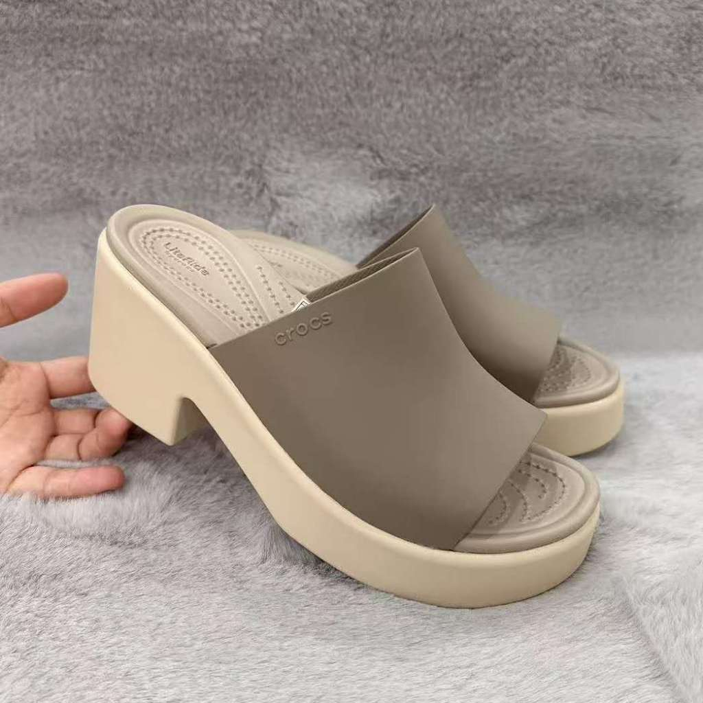 Crocs women's casual thick-soled high-heeled slippers thick soled ...