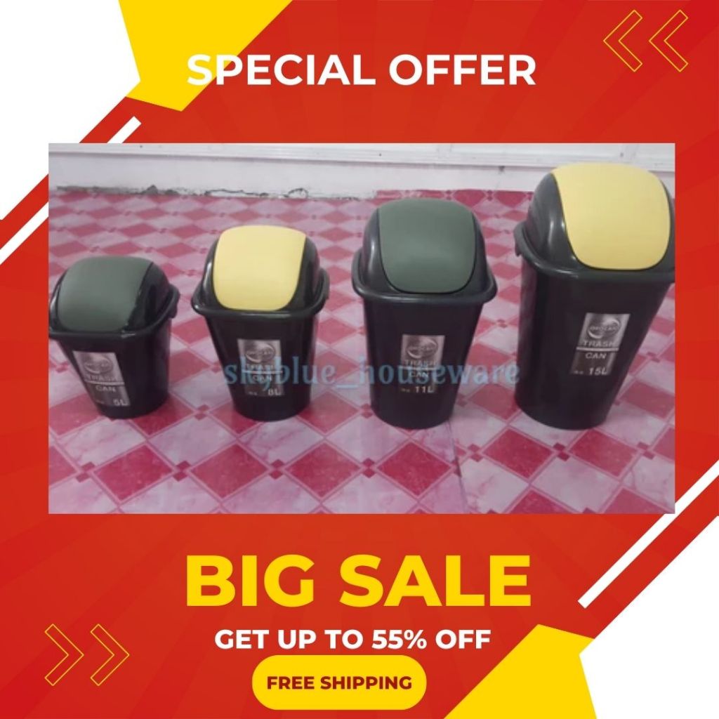 OROCAN 5L/8L/11L/15L Trashcan with Swing Cover / GARBAGECAN / basurahan ...