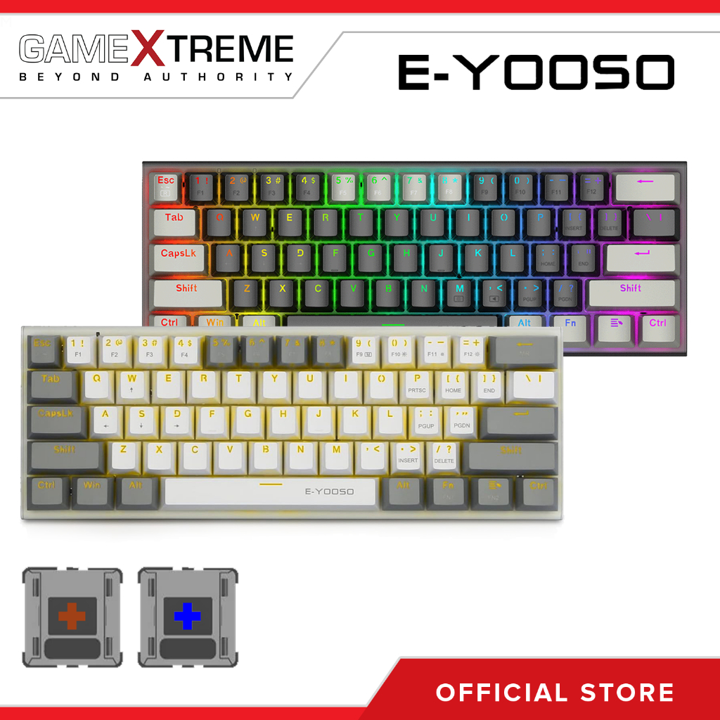 E-Yooso Z-11 61keys RGB Backlit Mechancial Keyboard Brown & Blue Switch ...