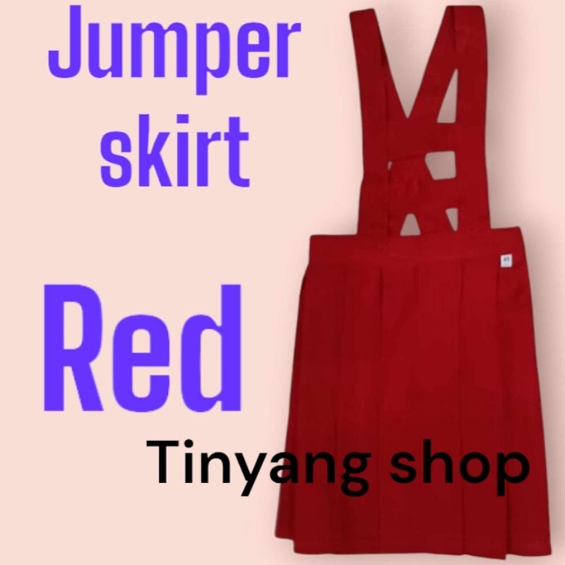 RED JUMPER SKIRT (BACK PLITS AND ROUND PLITS) SCHOOL UNIFORM | Shopee ...