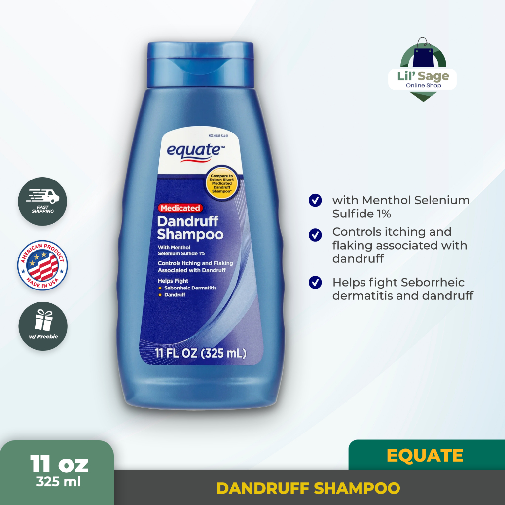 Equate Medicated Dandruff Shampoo with Selenium Sulfide 1%, 11 fl oz ...