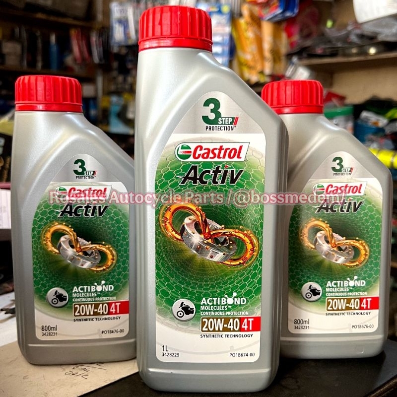 ORIG CASTROL ACTIV 20W-40 4T 800ML/1LITER | Shopee Philippines