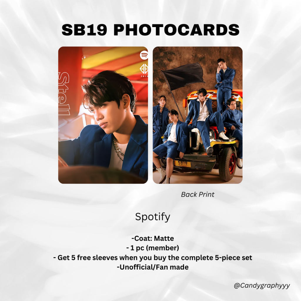 SB19 Photocards (Stell, Ken, Pablo, Josh, Justin) WITH BACK PRINT ...