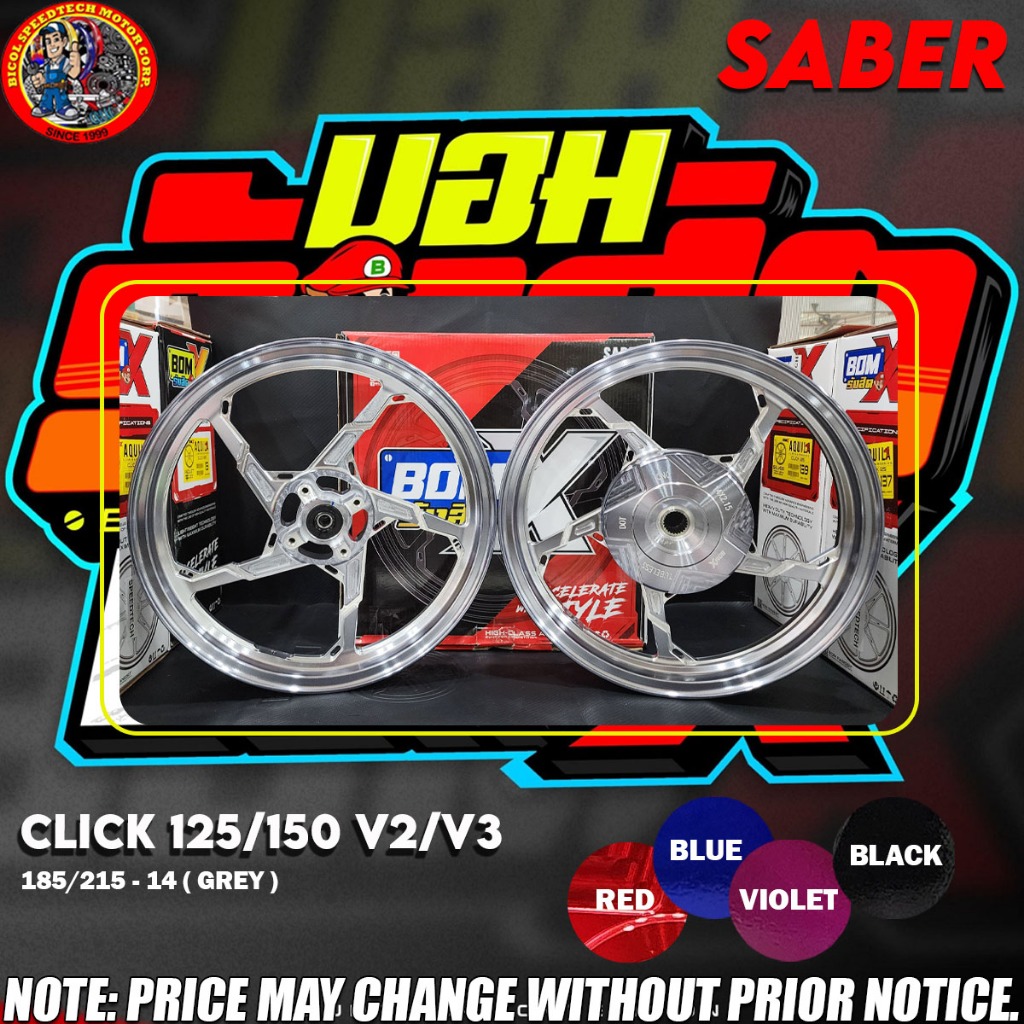 BOOM RANGSIT MAGS CLICK 125/150 V2/V3 BOM-X SABER 185/215 -14 (GREY ...