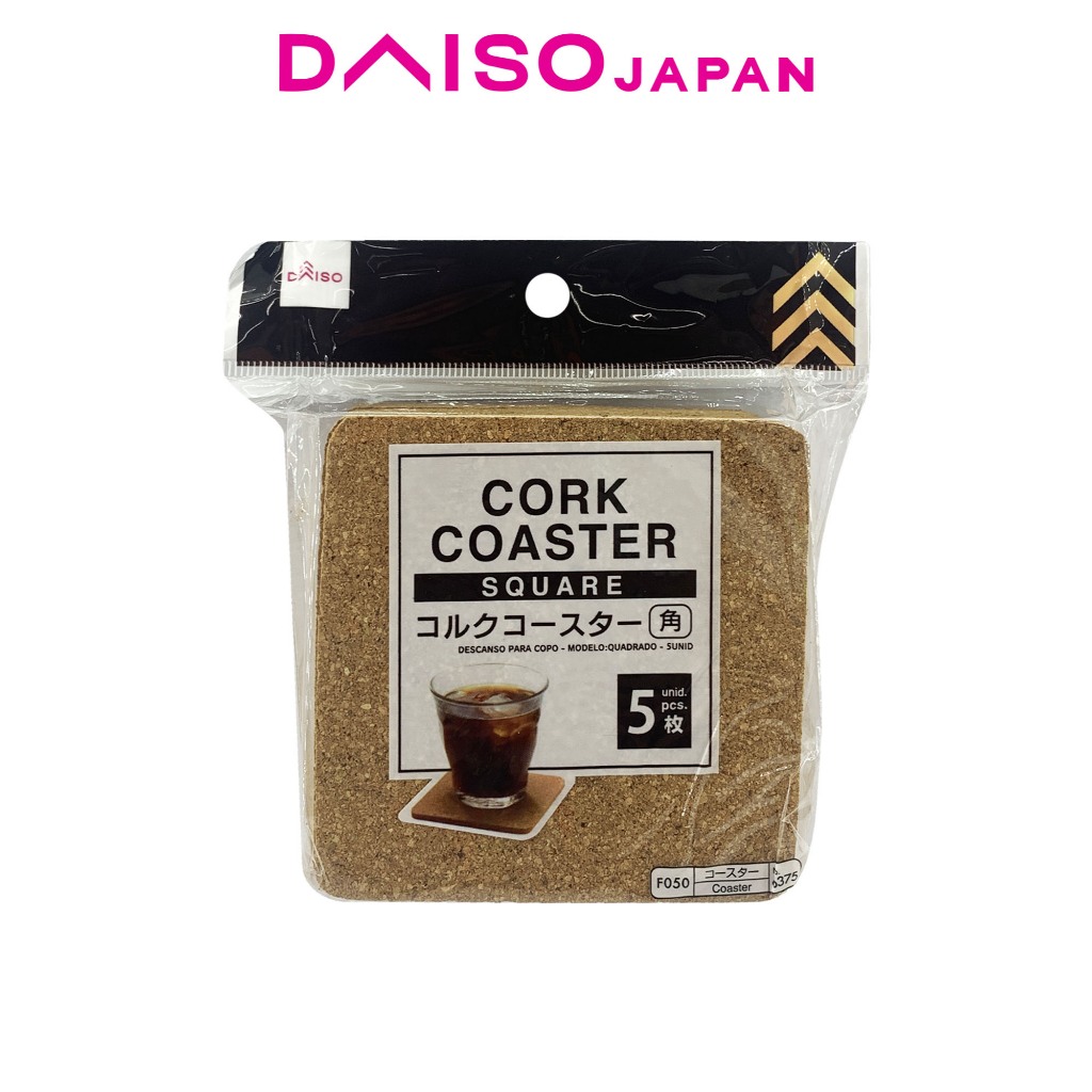 Daiso Square Cork Coaster (5pcs) | Shopee Philippines